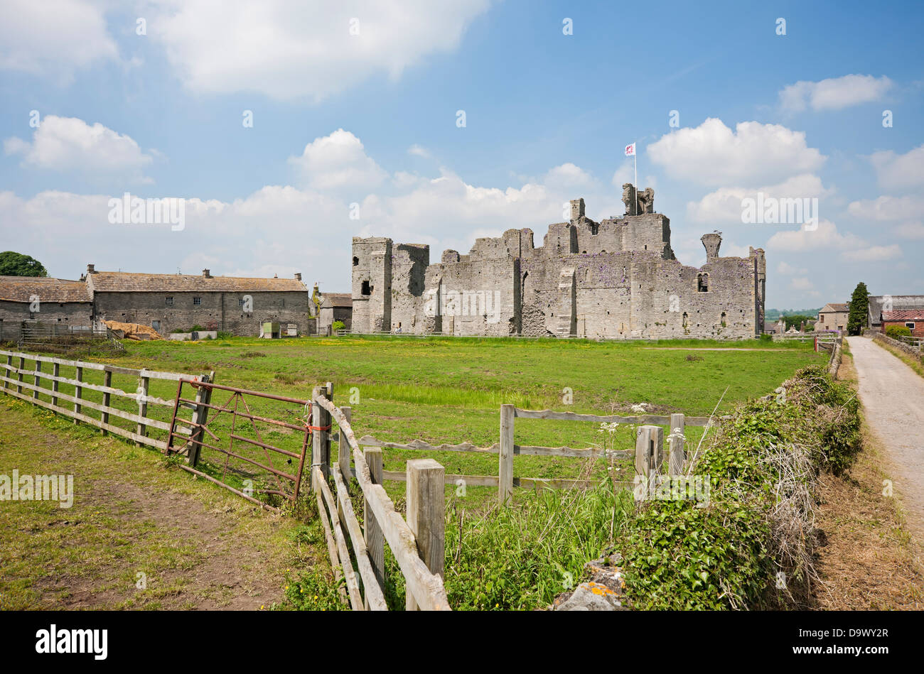 Ruins ruin remains of Middleham Castle Middleham in summer North ...