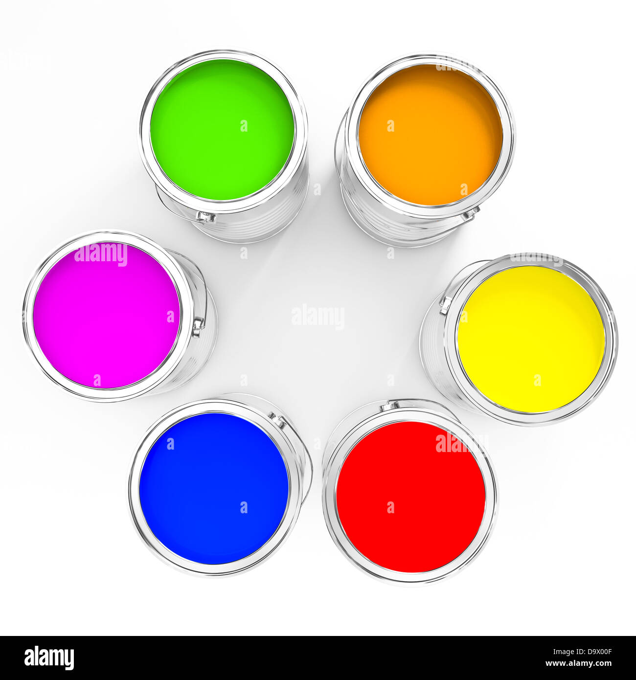 3d image of classic metallic colors paint Stock Photo - Alamy