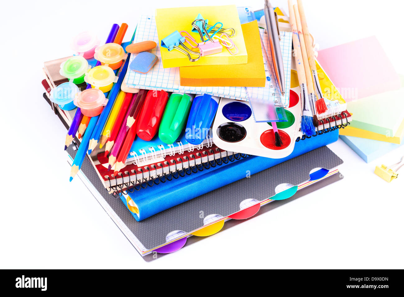 Office stationary isolated on white. Back to school concept Stock Photo ...