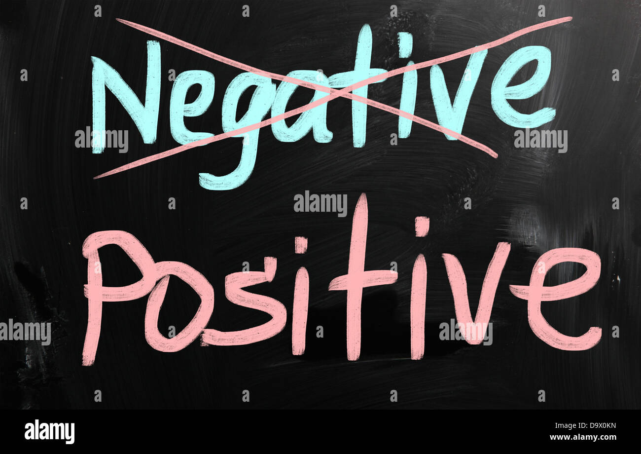 Positive handwritten with white chalk on a blackboard Stock Photo - Alamy