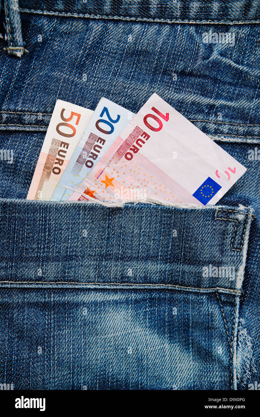 Euros in pocket hi-res stock photography and images - Alamy