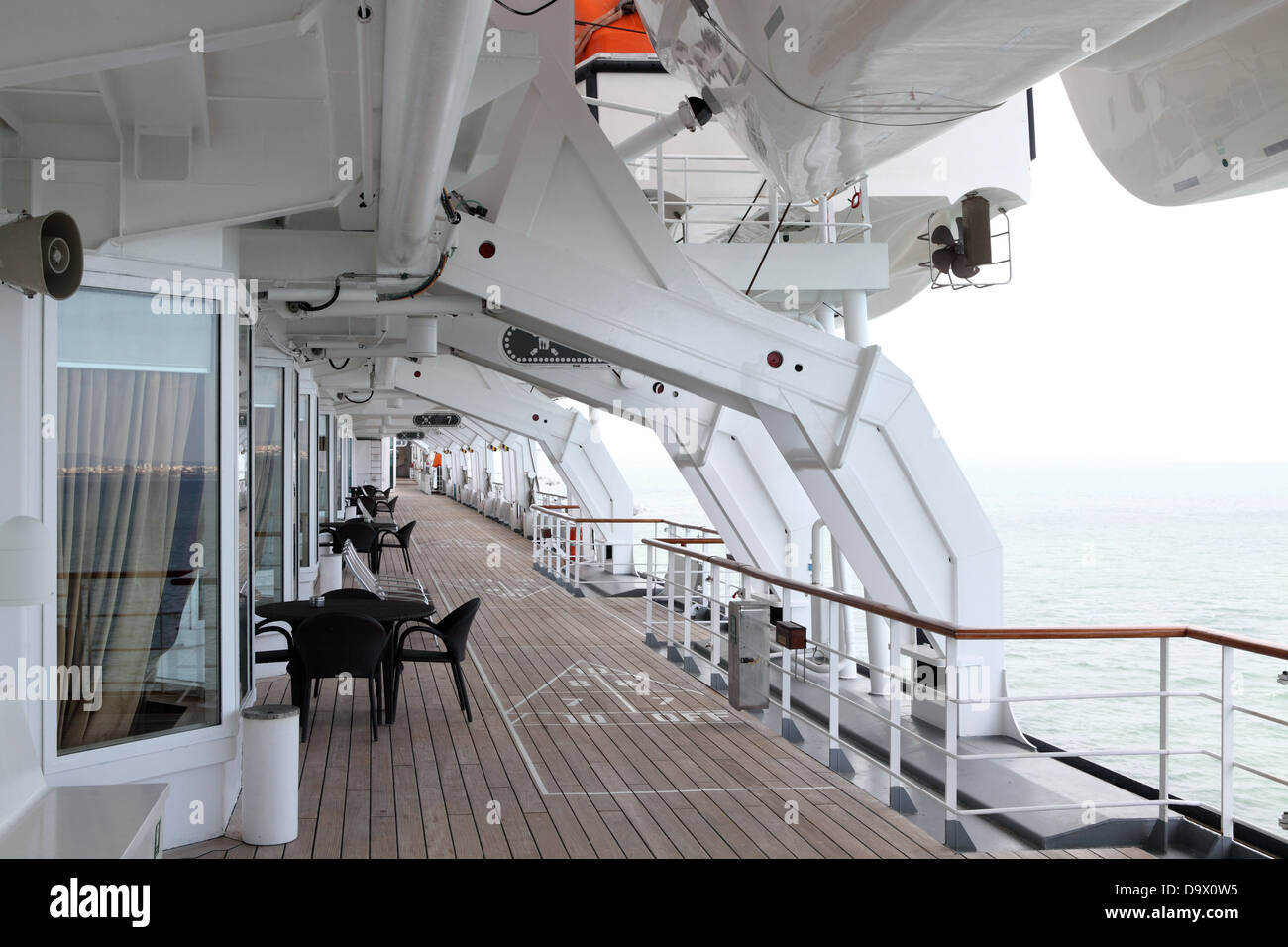 Side deck cruise ship safety boat ocean water Stock Photo - Alamy