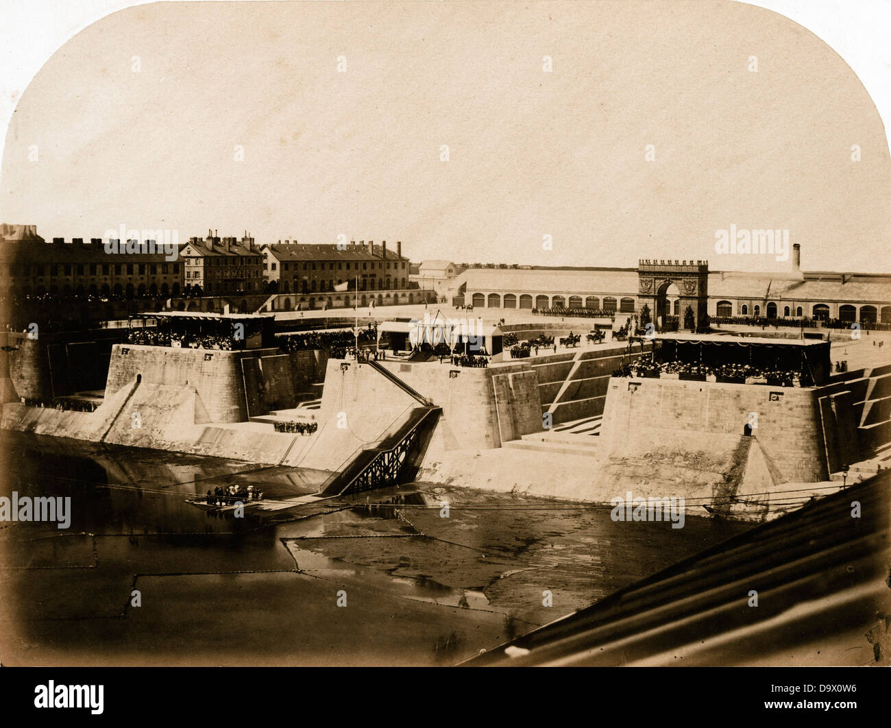 Inauguration of the Napoleon Dock, Cherbourg, France, August, 1858 ...