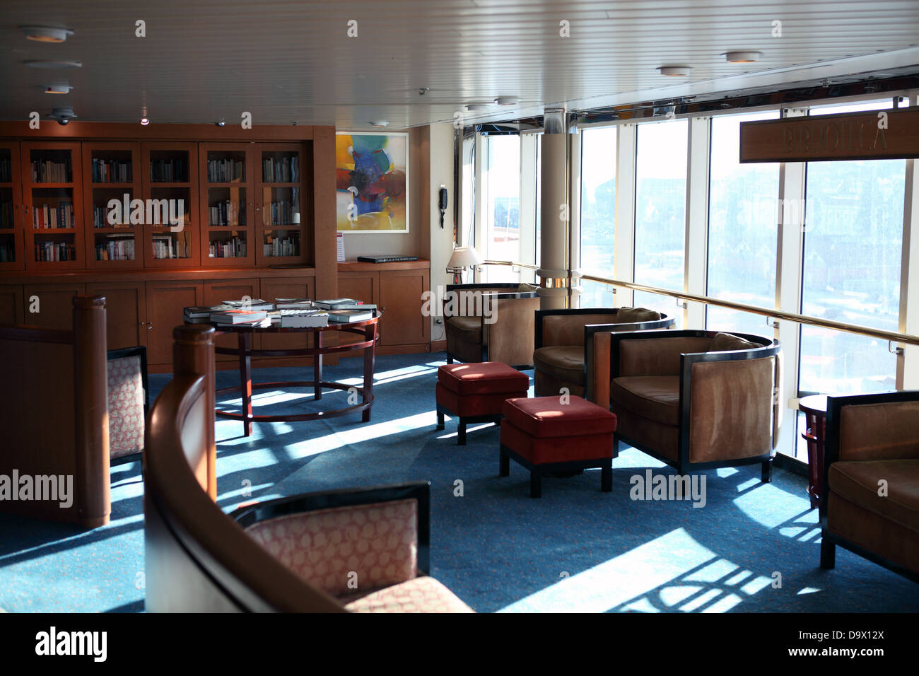 Library Cruise ship safety boat ocean Stock Photo - Alamy