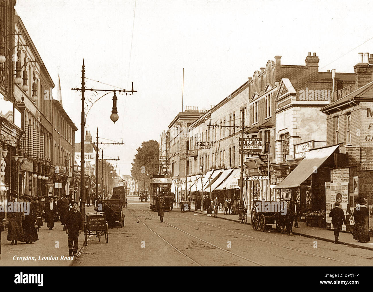 West Croydon London Road early 1900s Stock Photo - Alamy