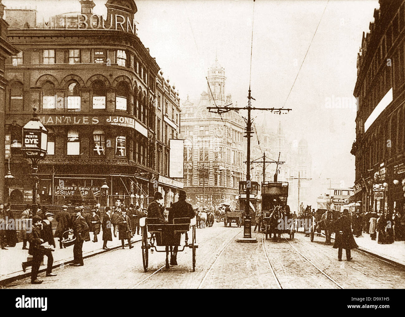 Leeds Boar Lane early 1900s Stock Photo - Alamy