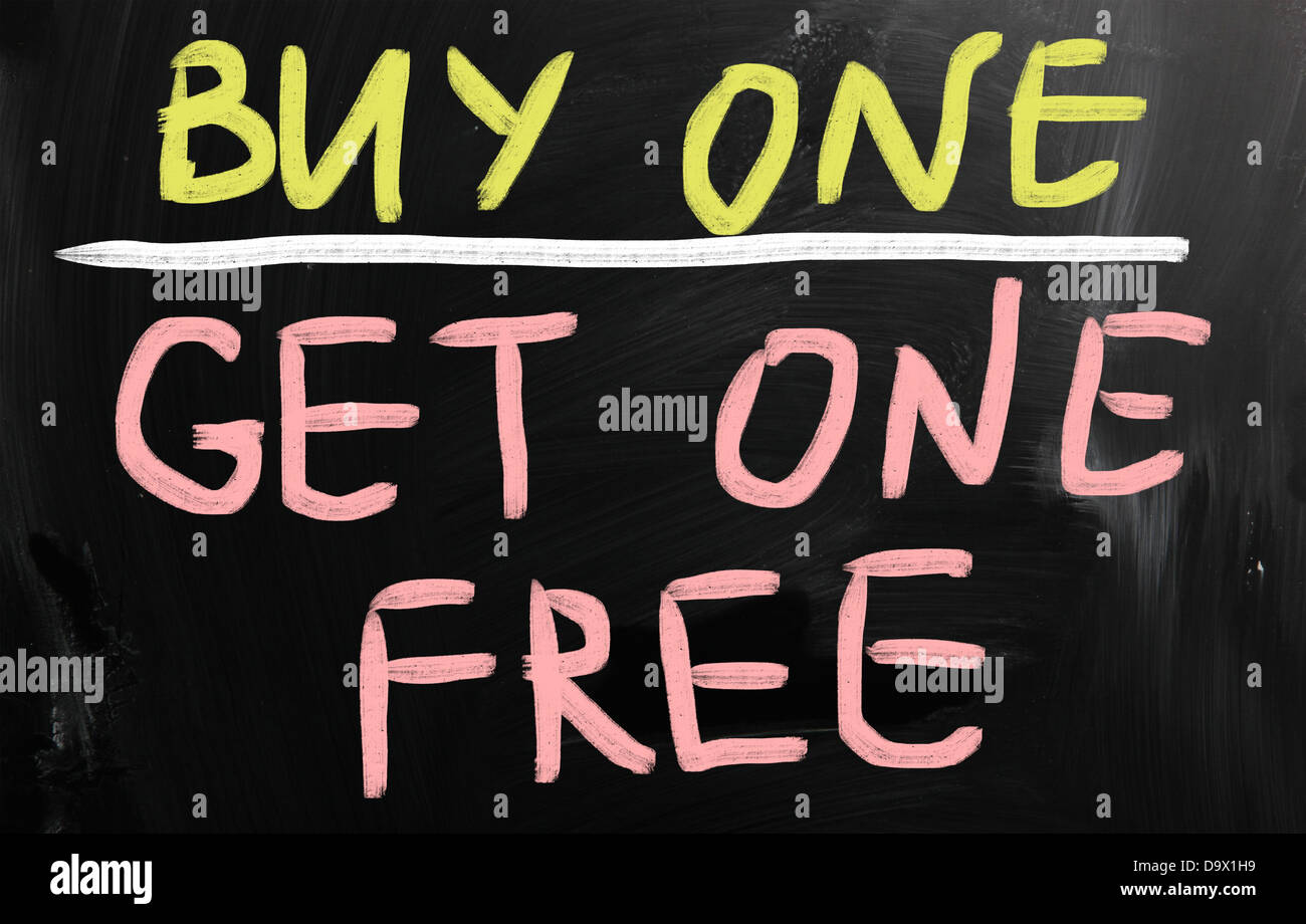 Buy one handwritten with white chalk on a blackboard Stock Photo - Alamy