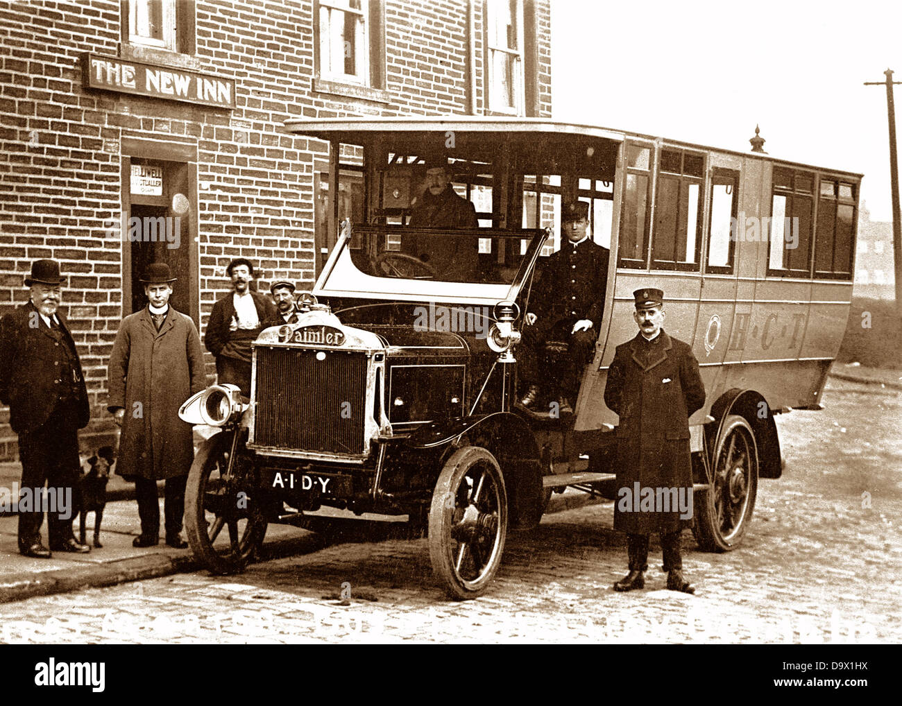 Halifax first motor bus early 1900s Stock Photo - Alamy