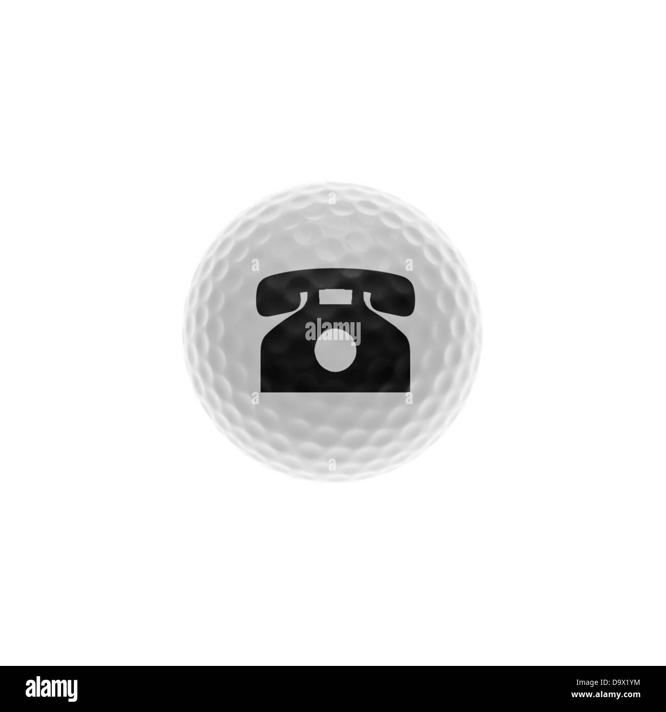 Golf-ball with phone symbol Stock Photo - Alamy