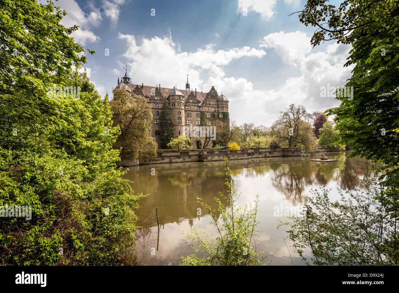 Neuenstein Castle and Moat, Germany, Europe Stock Photo - Alamy