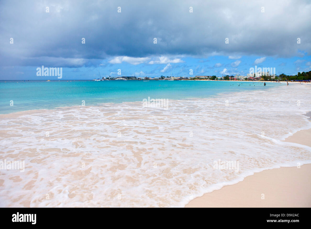 beautiful beach and turquoise waters of Bridgetown, Barbados Stock ...