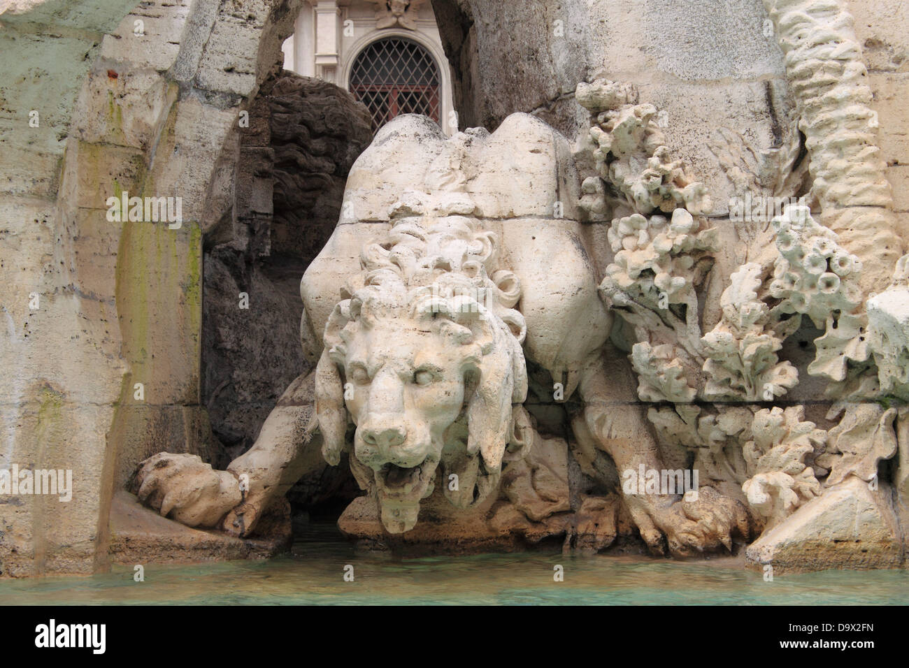 Statue of a mythologic monster in Navona Square, Rome Italy Stock Photo ...