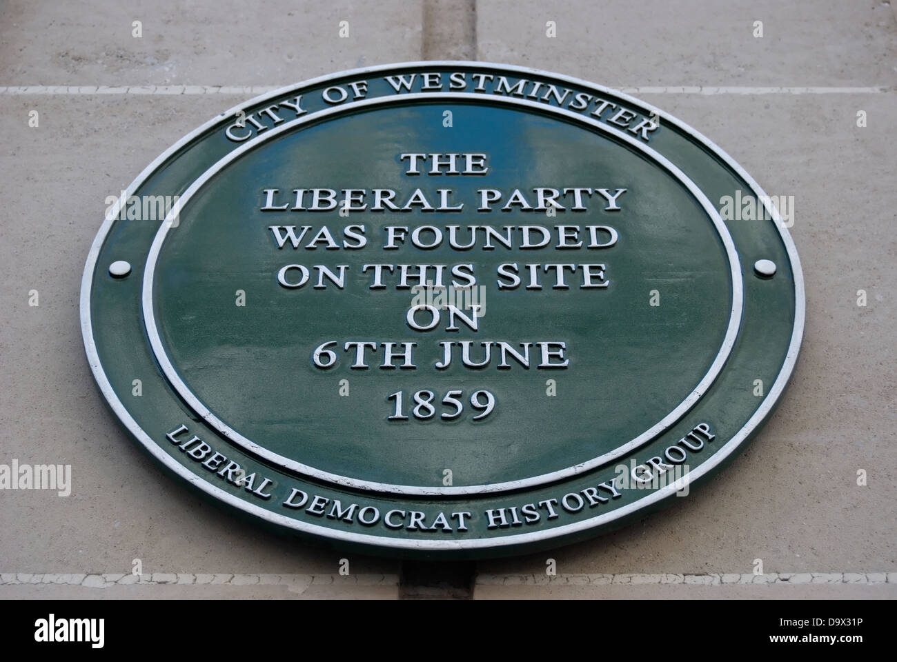 city of westminster green plaque marking the site where the liberal ...