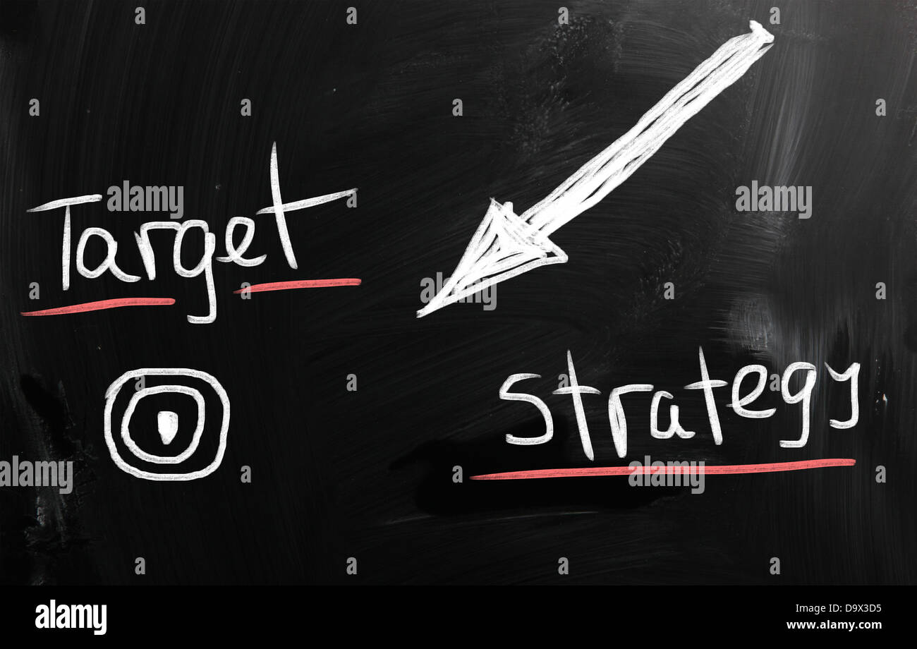 Strategy handwritten with white chalk on a blackboard Stock Photo - Alamy