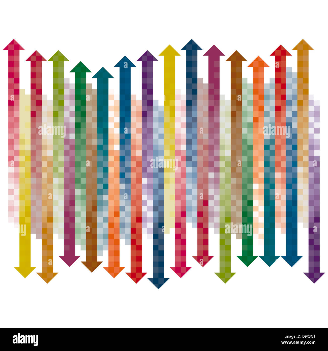 Color gradient pixel arrows background Stock Photo - Alamy