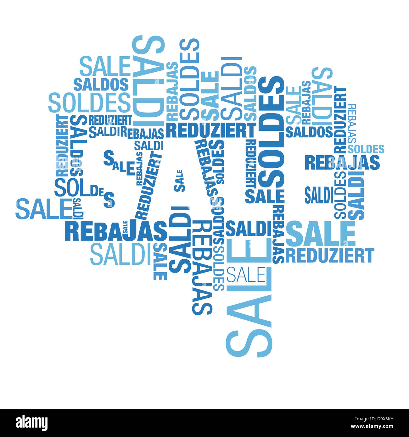 sale international languages blue advertising discount word cloud Stock ...