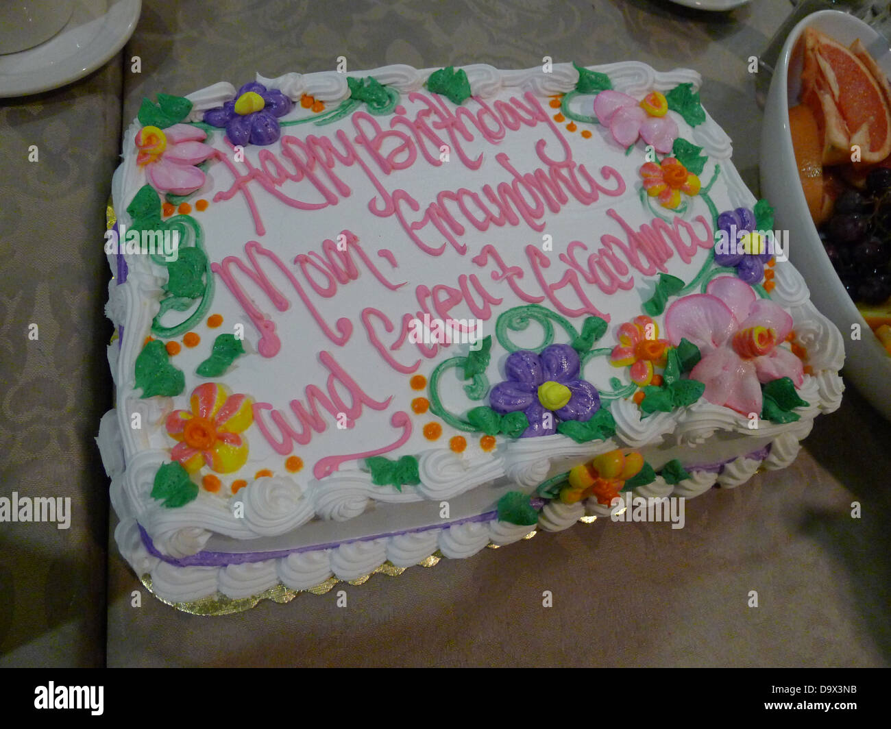 Birthday cake for May Annette Long,94 Stock Photo - Alamy