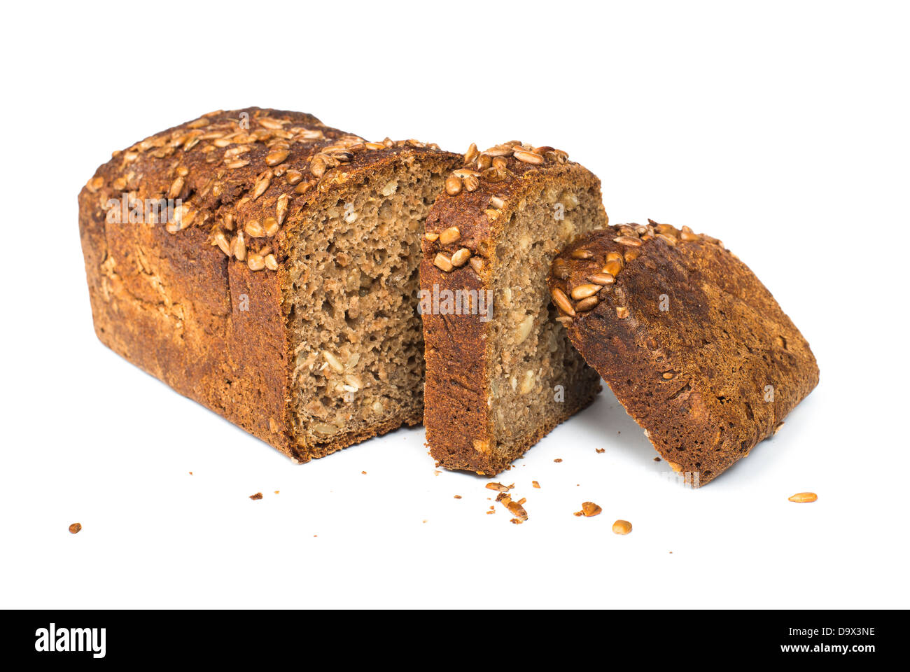 White isolated dak Bread. Diet sliced bread Stock Photo - Alamy