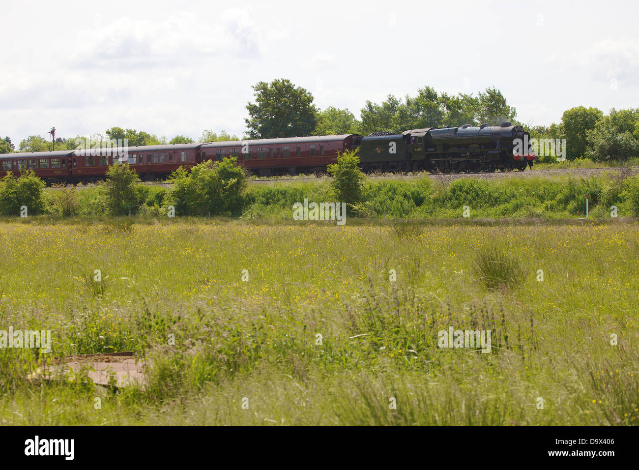 Steam Train on top of embankment near Cumwhinton Settle to Carlisle ...