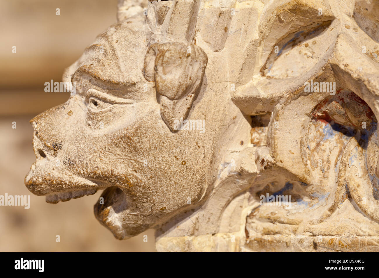Lincoln - Medieval masonry figurine at the crossing inside the ...