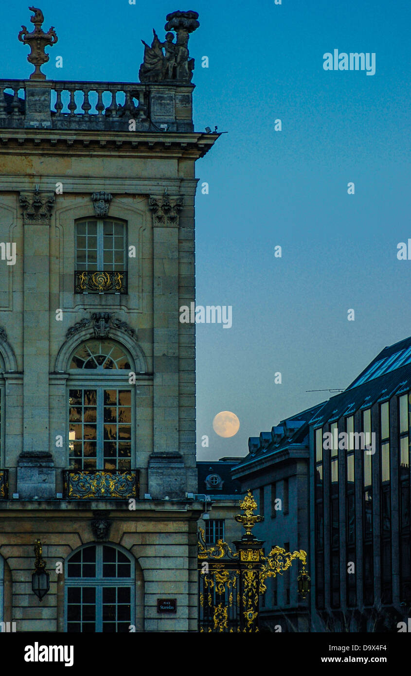 full moon in Nancy, France, Meurthe-et-Moselle, Lorraine Region, Nancy ...