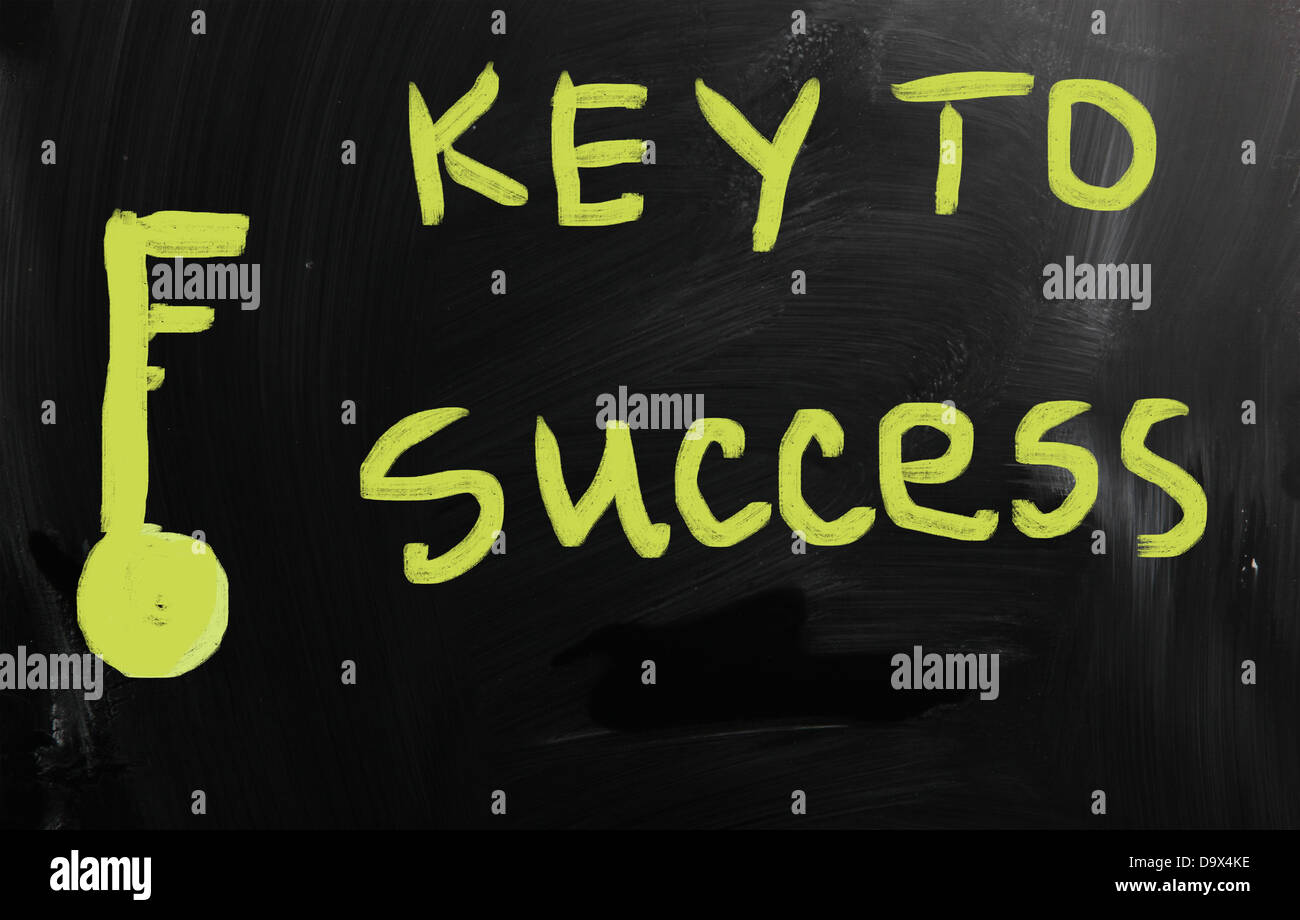 Key to success handwritten with white chalk on a blackboard Stock Photo ...
