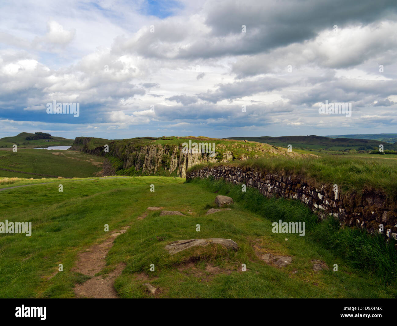 Hadrian's Wall: view to Crag Lough, Steel Rigg and the Highshield Crags ...