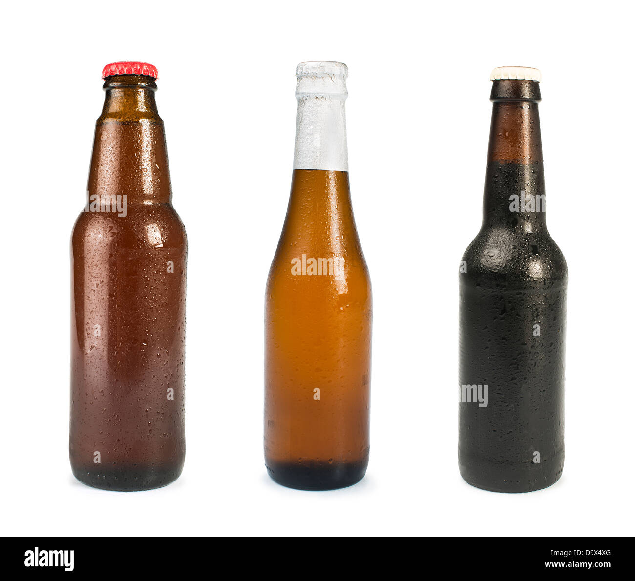 Set of Beer bottles isolated studio shot. Brown bottles Stock Photo - Alamy