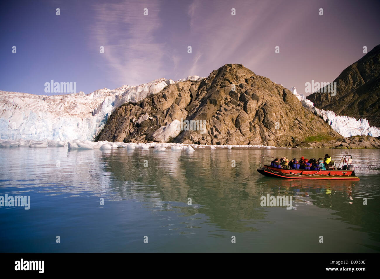Polar Circle boats allow a closeup look at a glacier in Evighedsfjorden ...