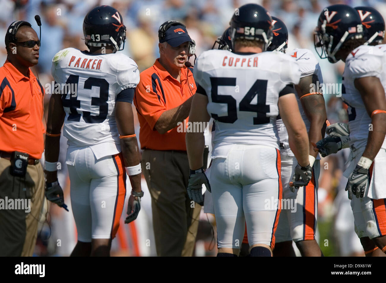 Virginia head coach Al Groh at Kenan Memorial Stadium in Chapel Hill ...