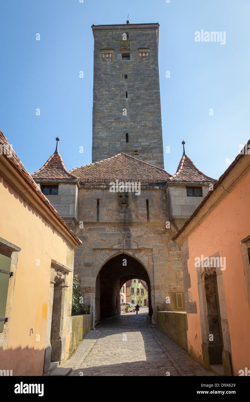 Rothenburg ob der Tauber, Germany, Europe. Old Town gateway and tower ...