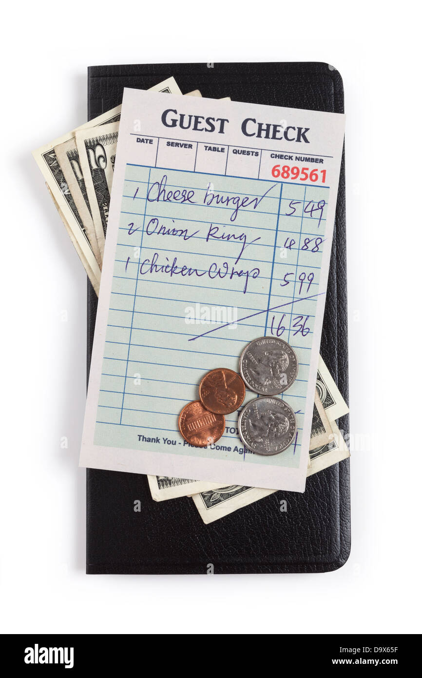 Restaurant bill and tip Cut Out Stock Images & Pictures - Alamy