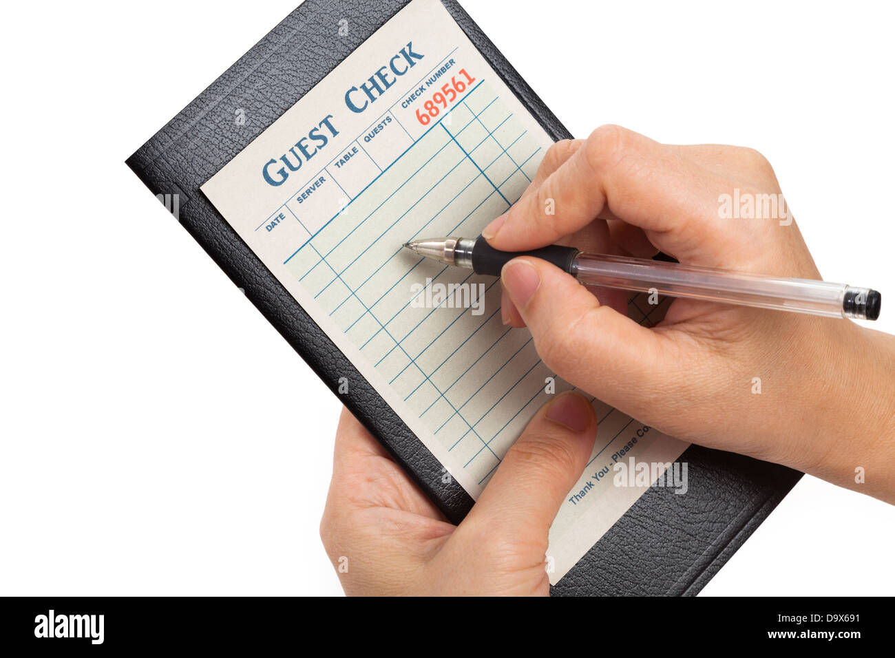 Guest Check, concept of restaurant taking orders Stock Photo - Alamy