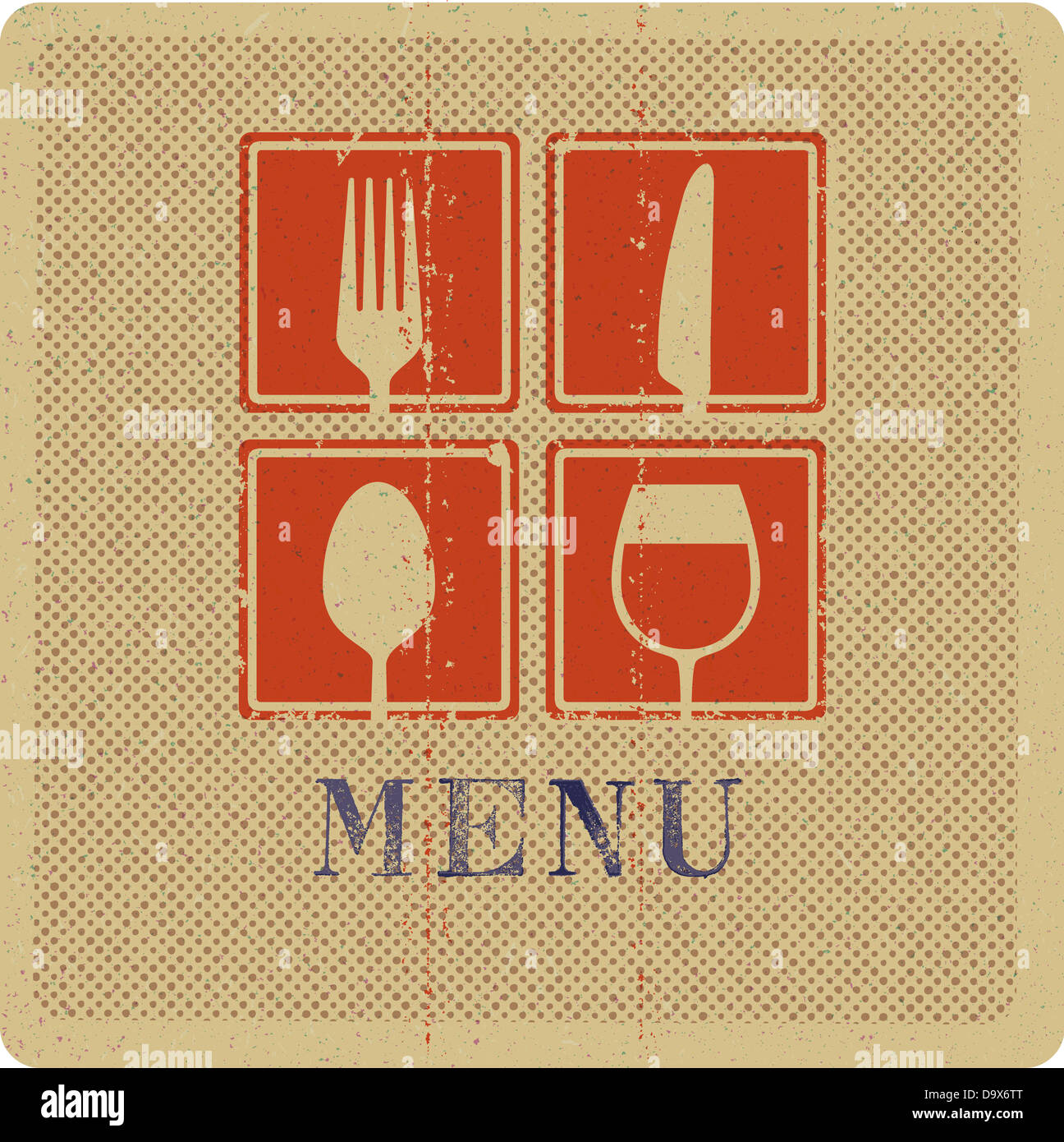 Vintage print of grunge menu cover Stock Photo - Alamy