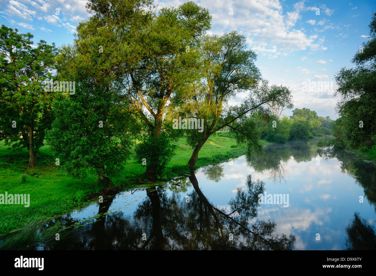 Summer landscape with river Mukhavets. The city of Brest. Belarus Stock ...