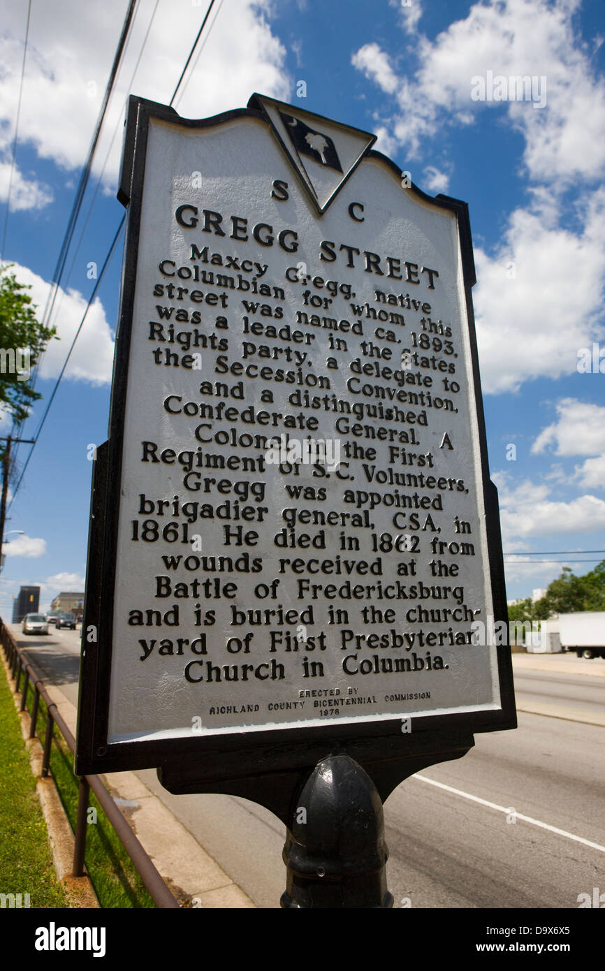 GREGG STREET Maxcy Gregg, native Columbian for whom this street was ...