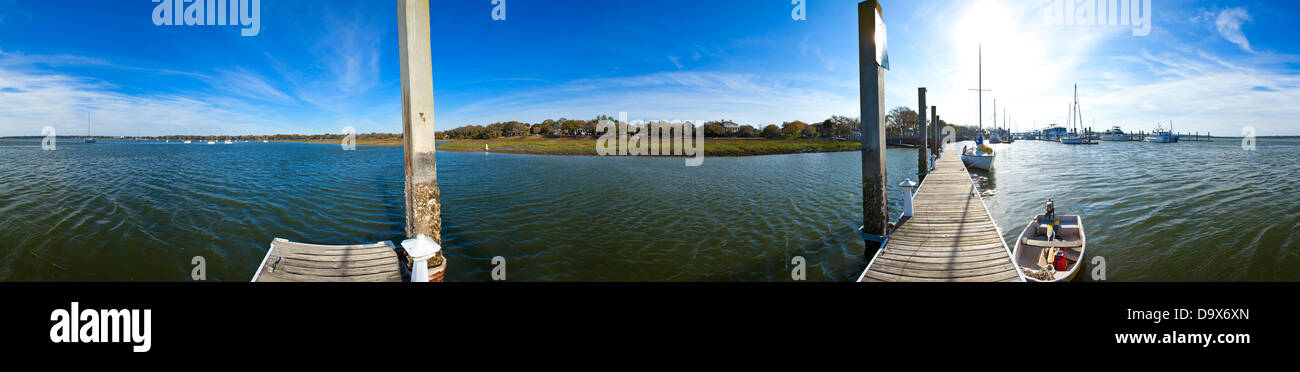 seamless 360 degree panorama of coastline of south carolina Stock Photo ...