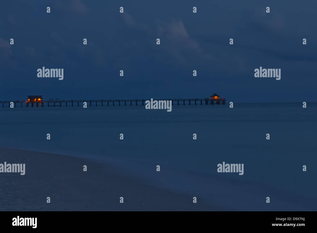 blue evening at the pier Stock Photo - Alamy