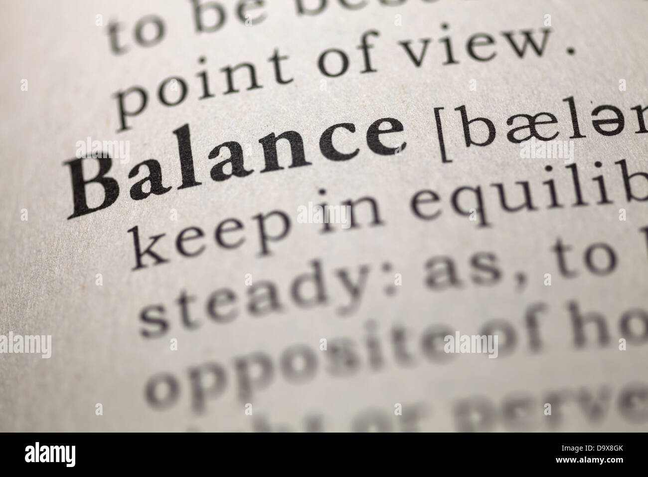 Dictionary definition of the word Balance Stock Photo - Alamy