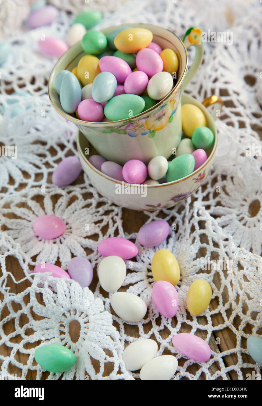 Jordan Almond Candies in cup Stock Photo - Alamy