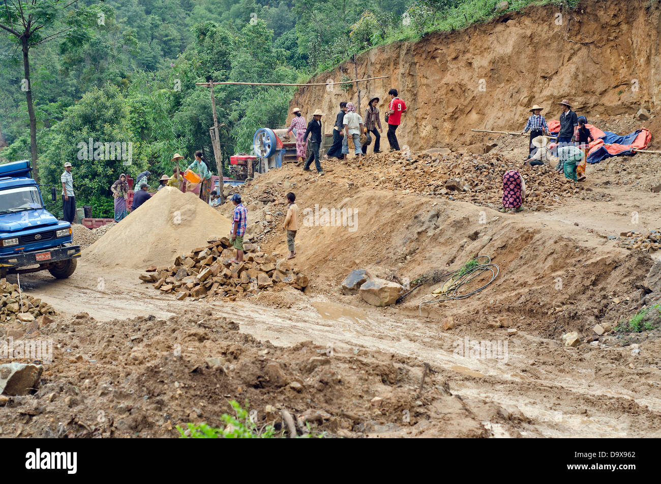 Myanmar road construction hi-res stock photography and images - Alamy