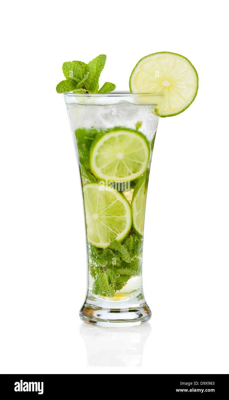 Mojito cocktail isolated on white background Stock Photo - Alamy