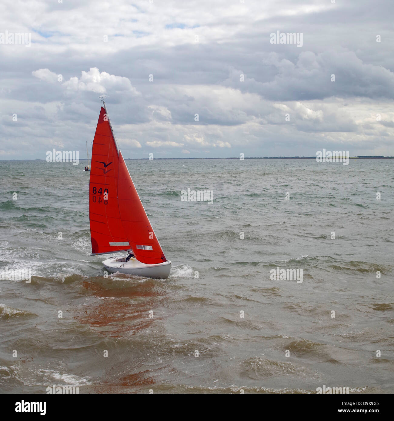 Suib keel boat called Ghost Sails on the North Sea at Bridlington Stock ...