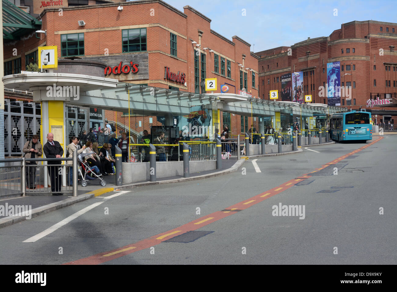 A bus station in the centre of Liverpool Stock Photo - Alamy