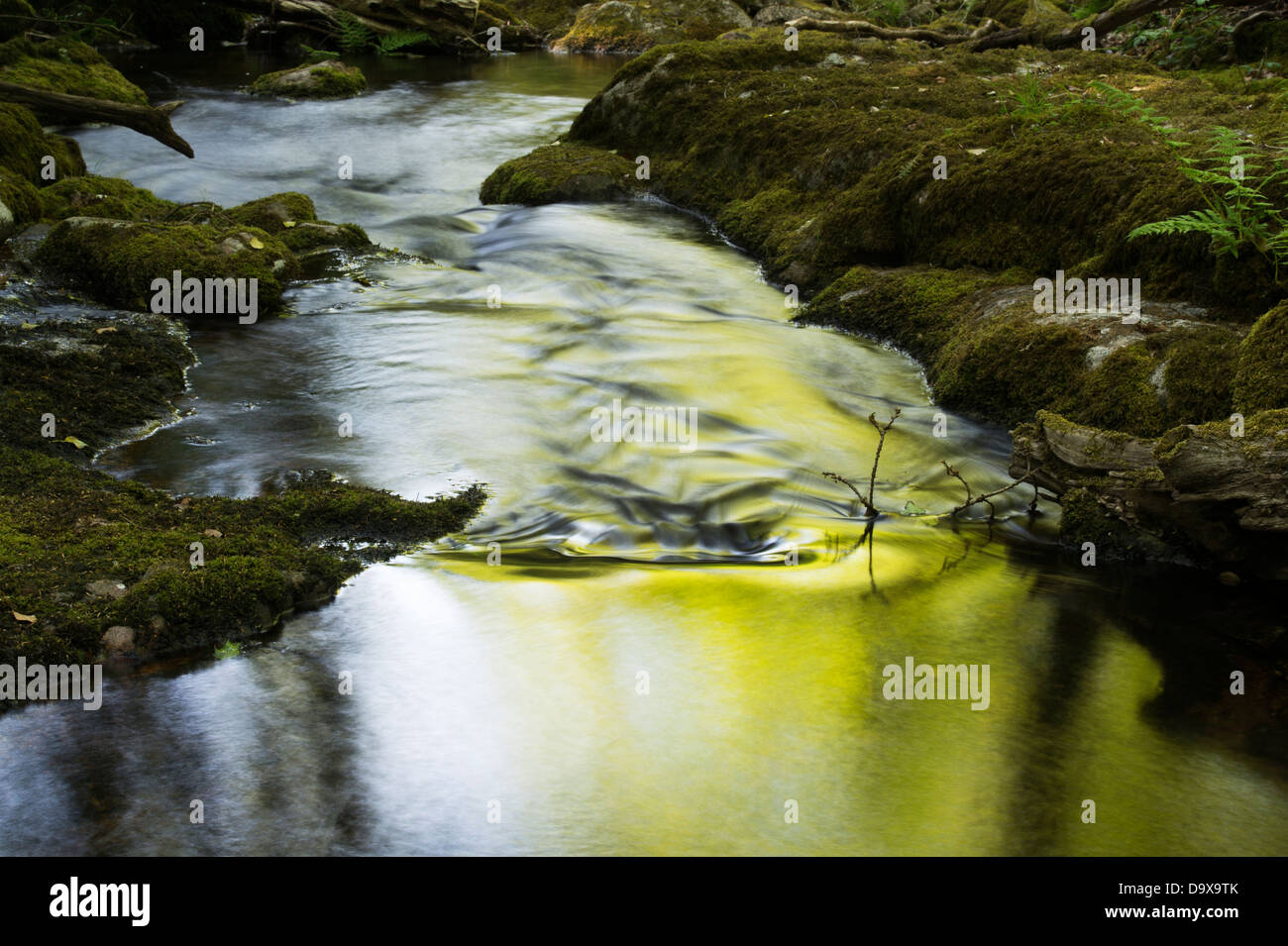 Venford brook. Water, rocks and reflections. Dartmoor, Devon, England ...