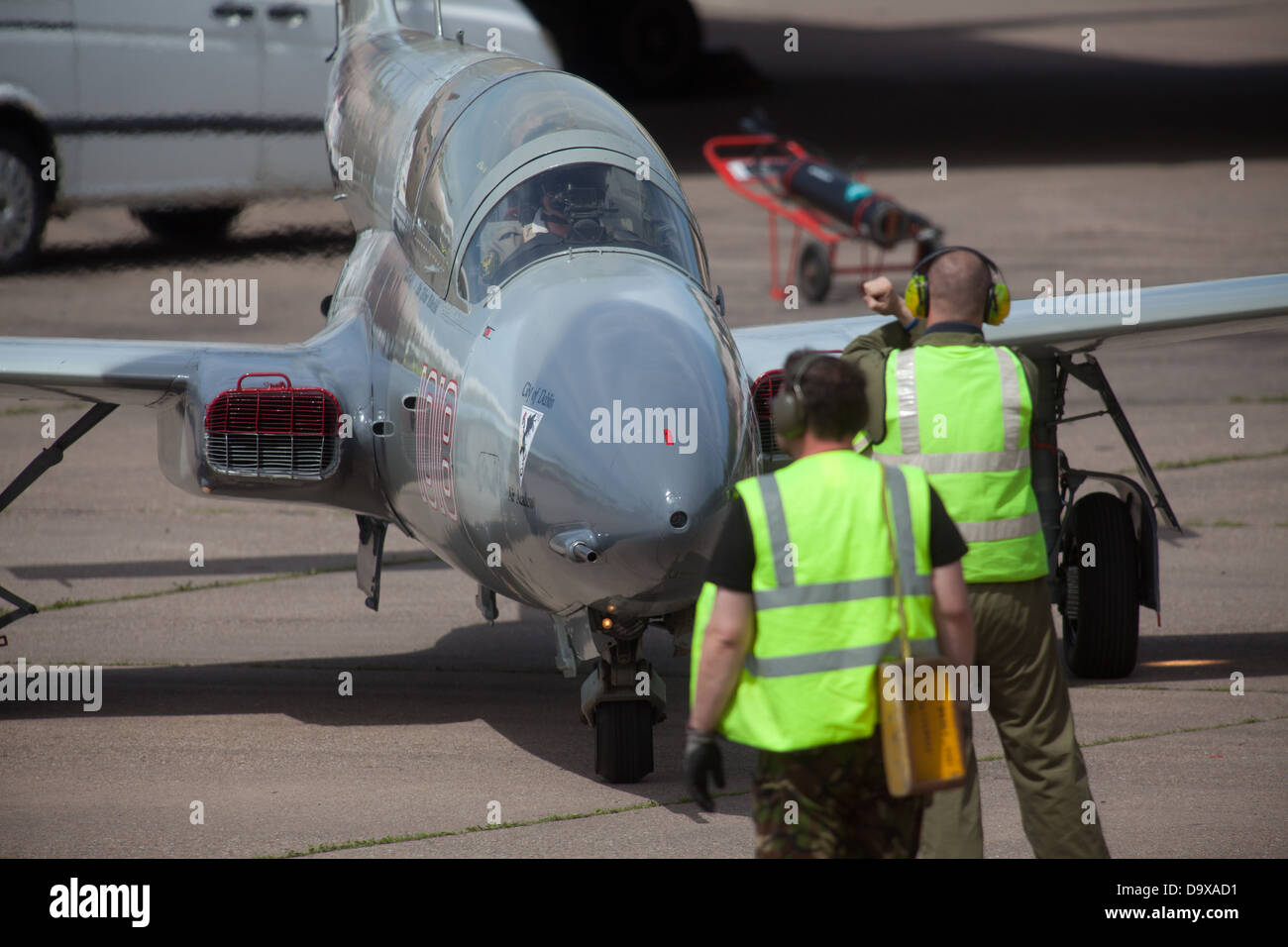 An ex-Warsaw pact cold war Iskra jet trainer at Bruntingthorpe airfield ...