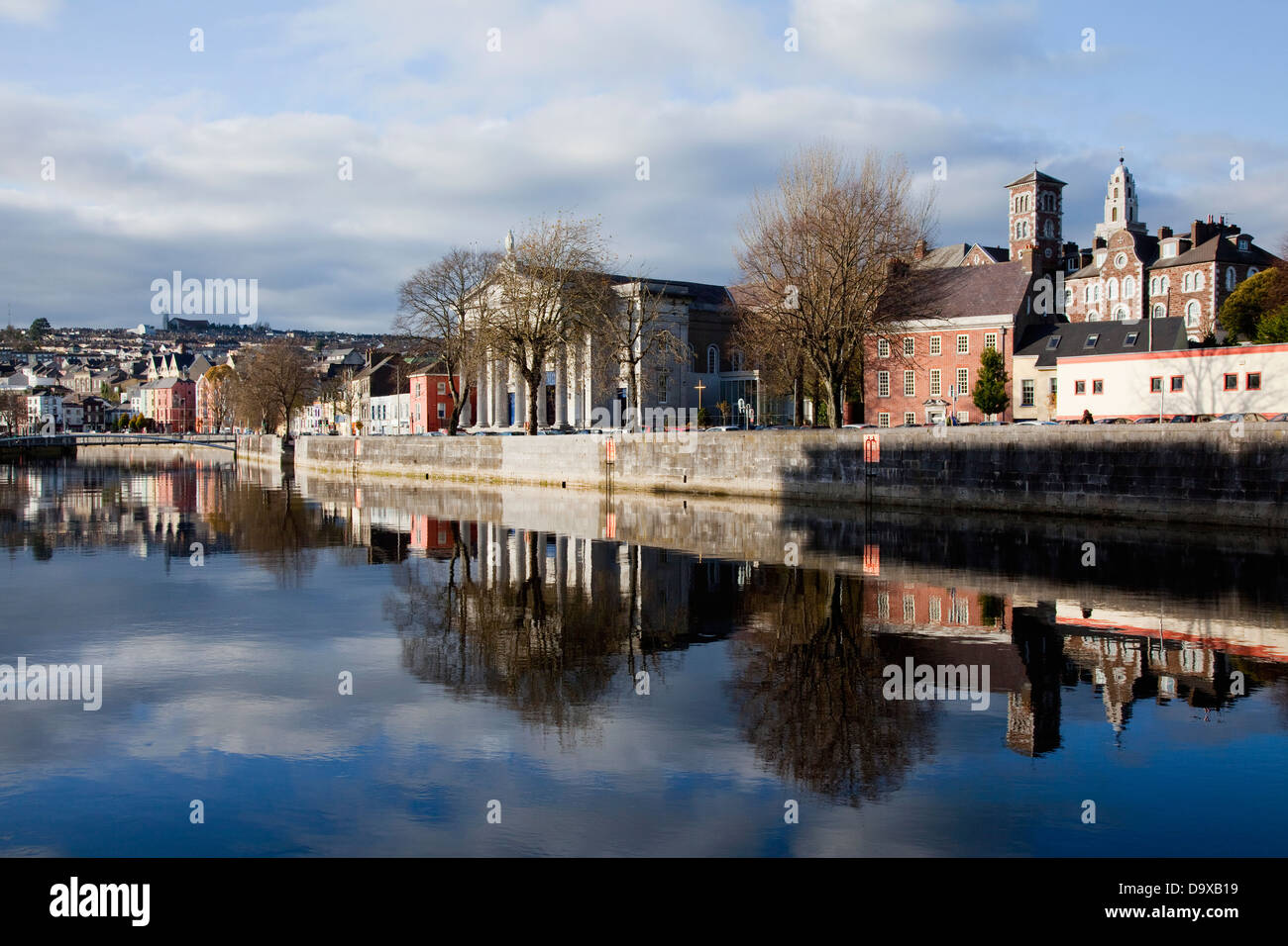 Buildings Along The River Lee; Cork City, County Cork, Ireland Stock ...