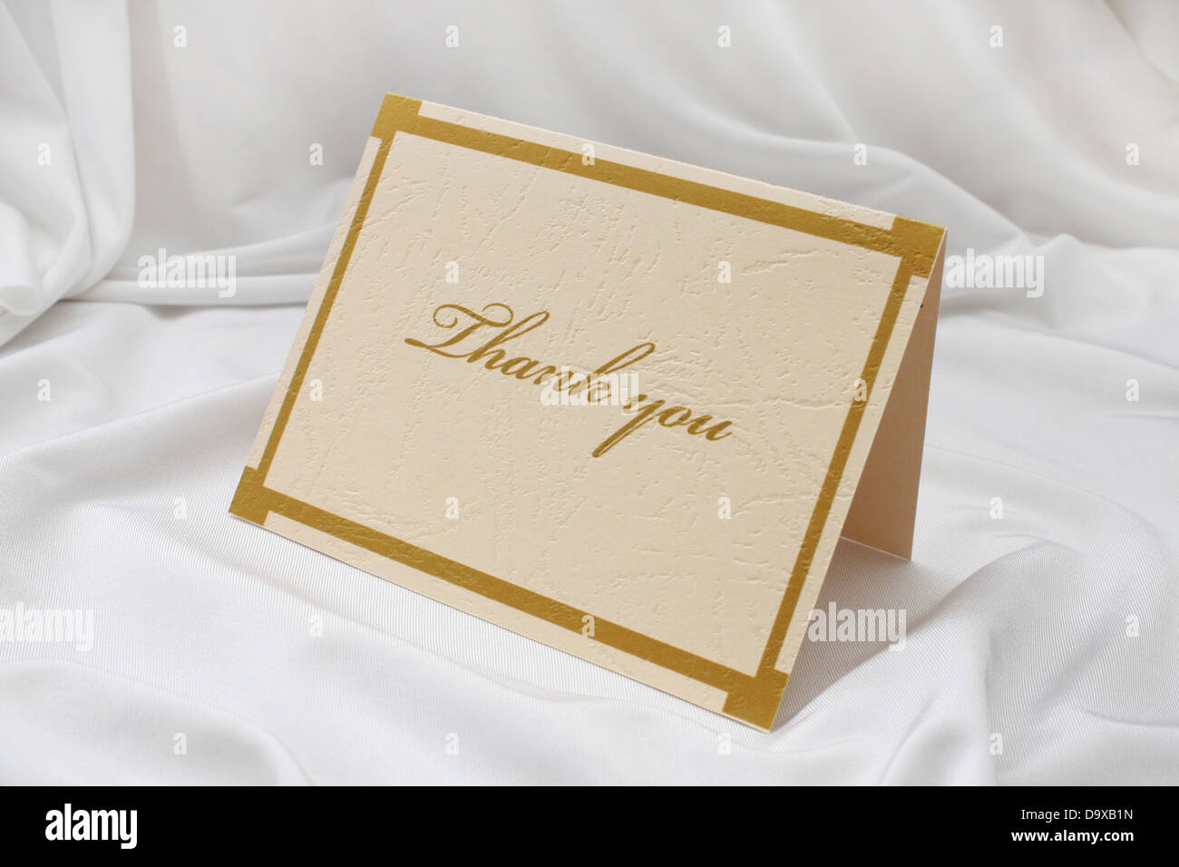 Thank you text on card Stock Photo - Alamy