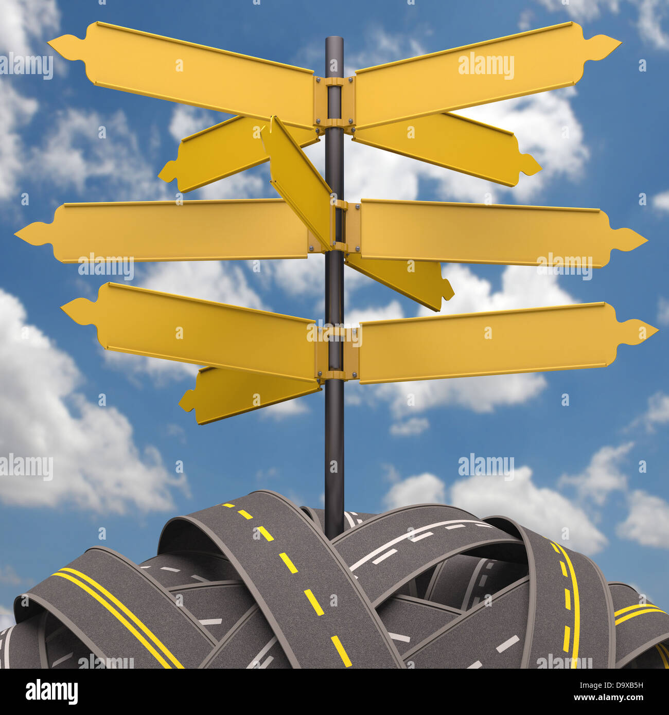 Yellow plate and signaling information. Your text on the plate Stock ...