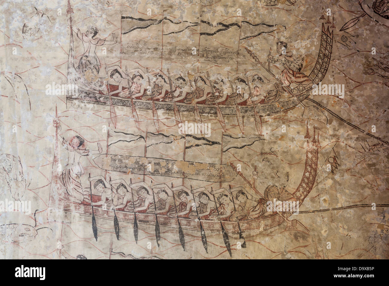 Myanmar,Bagan,Sulamani Temple,Ancient Interior Wall Painting Stock ...